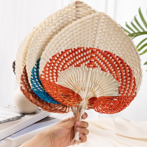 Weaving Hand Fan Lightweight Portable Elegant Handmade Bamboo Raffia ...