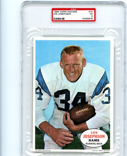 1968 Topps Posters Football #10 Les Josephson Los Angeles Rams PSA 5 | eBay