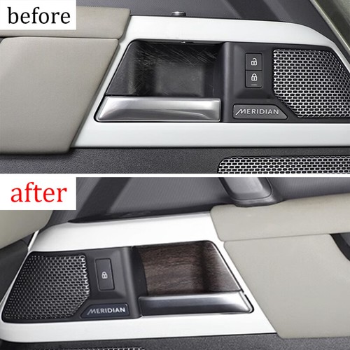 Oak Grain Inner Door Bowl Cover Trim 4pcs For Land Rover Defender 110 ...