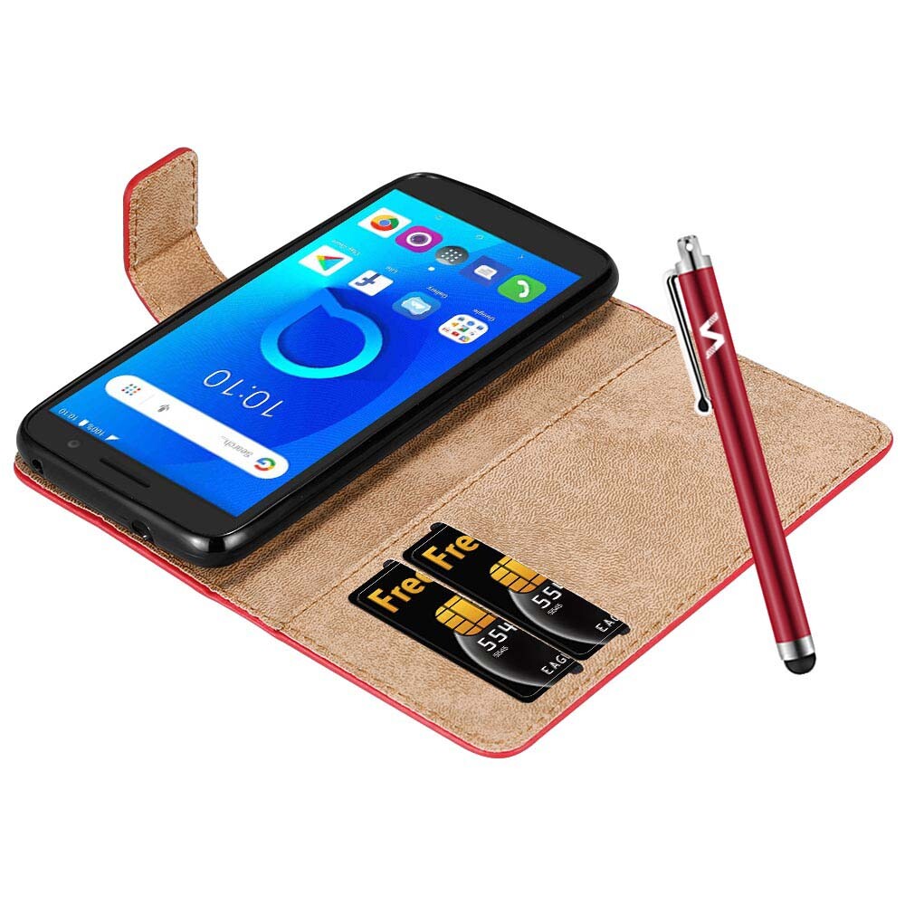 For Alcatel 1 Phone Case Flip Leather Card Wallet Stand Cover For ...