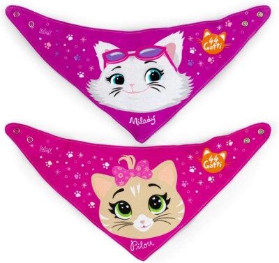 Lulabi 44 Gatti Set 2 Bavaglini In Cotone Bandana Bambina | eBay