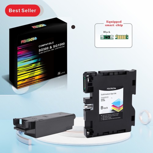 Sawgrass SG500 1000 Black Sublimation Ink Cartridges Combine Waste Ink ...