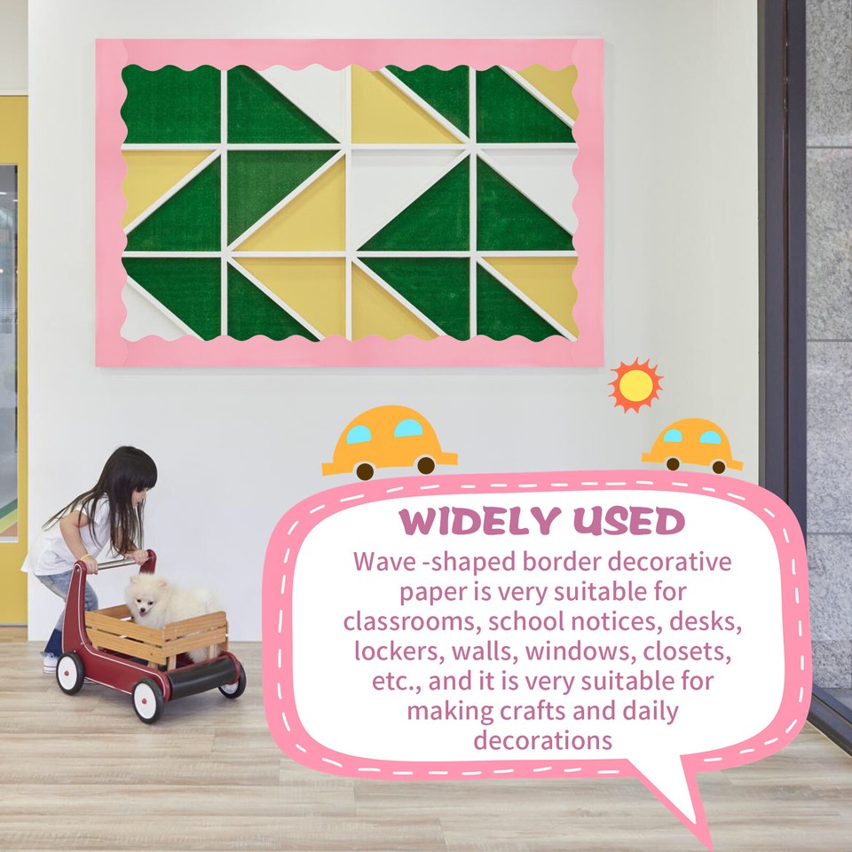 6 Rolls Bulletin Board Borders 196.8 Ft Scalloped Bulletin Border Trim ...