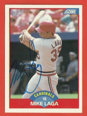 MIKE LAGA - 1989 Score #536 *Signed Autograph* St. Louis Cardinals | eBay