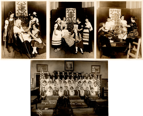 4 Junior Red Cross Photographs ca. 1924, Native Costume Christmas Tree ...
