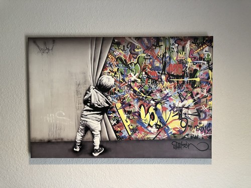 Martin Whatson Behind the Curtain Canvas Print 18" x 24" Wynwood Walls ...