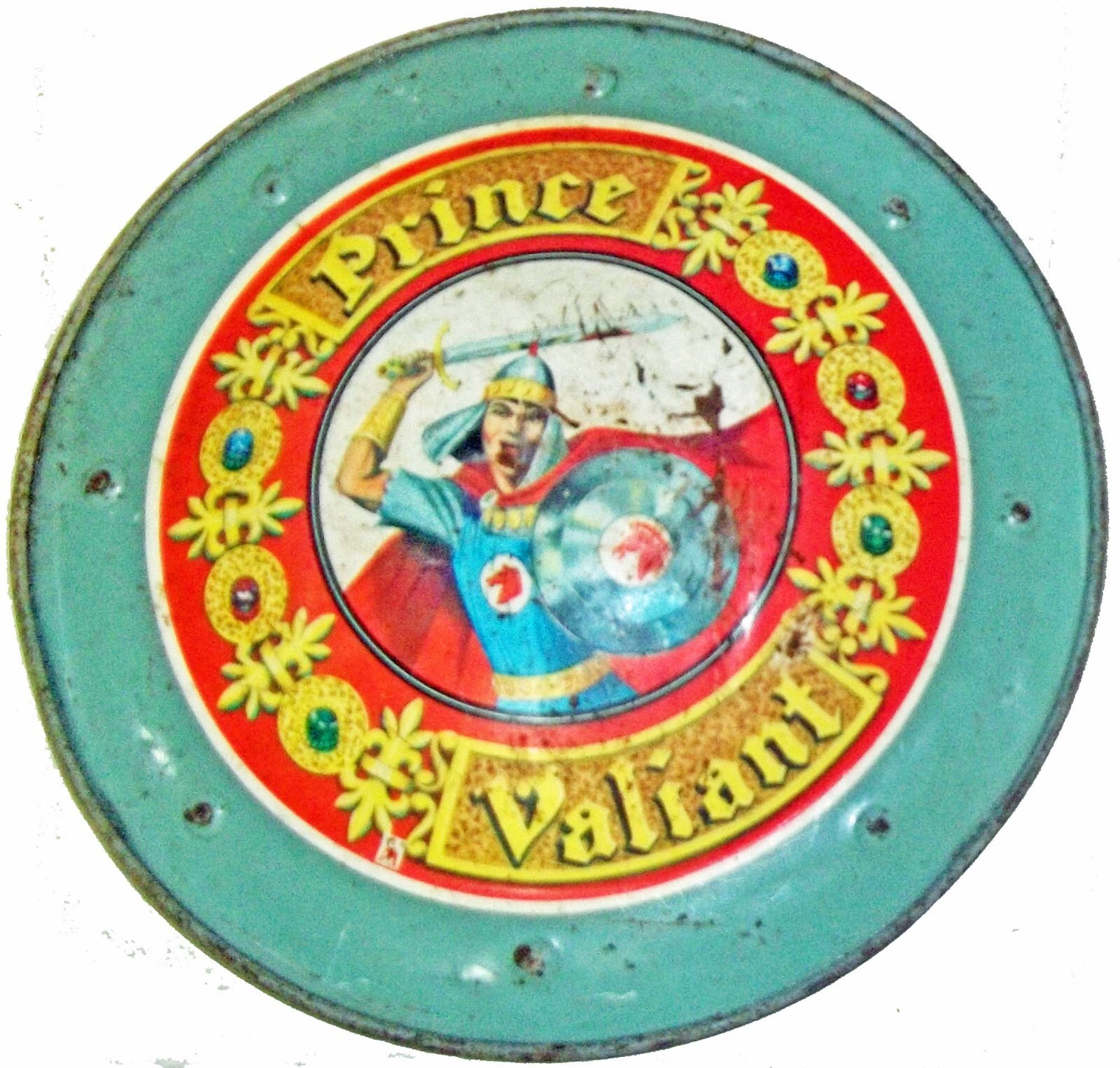 VINTAGE MARX TIN LITHO KING ARTHUR PRINCE VALIANT SHIELD FROM COSTUME ...