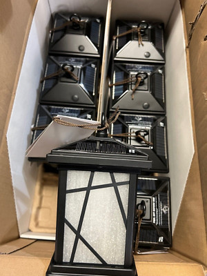 8-Pack allen + roth Flicker flame 10-Lumen Black Solar LED Outdoor Path ...