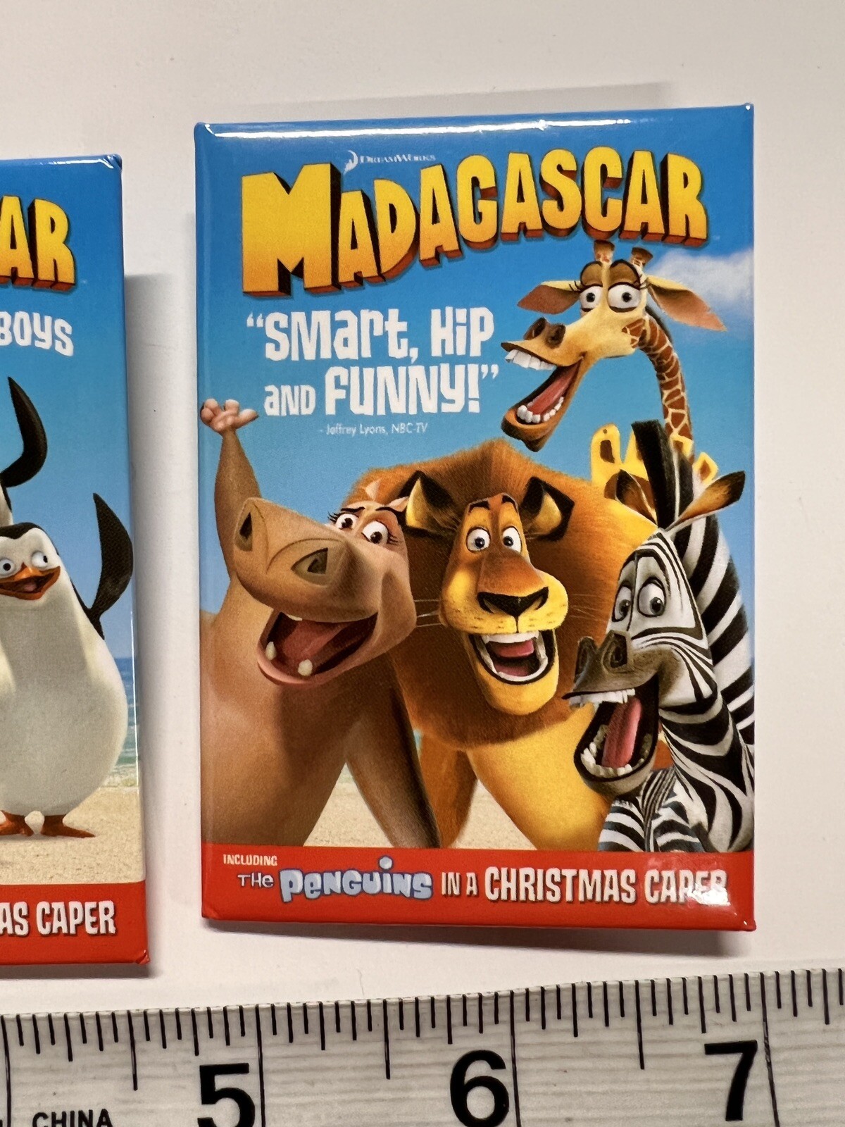 Lot Of 3 Madagascar Movie DVD Penguins Promo Pinback Button Badge 2005 ...