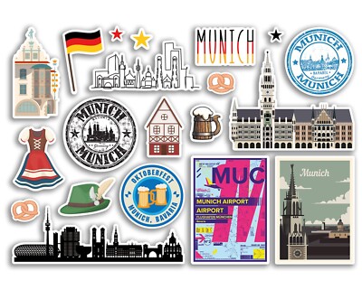 A5 Sticker Sheet Munich Vinyl Stickers - Germany Holiday Landmarks ...
