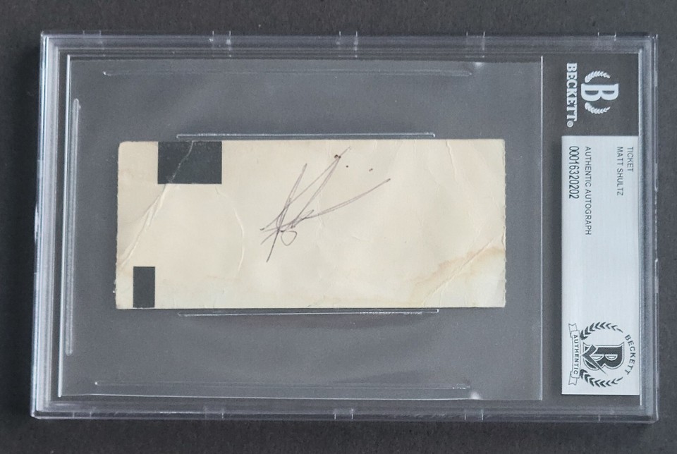 MATT SHULTZ SIGNED SLABBED BECKETT BAS COA BAND AUTOGRAPHED CAGE THE ...