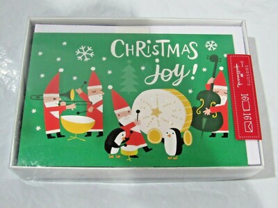 16 Christmas Cards "CHRisTMAS joy!" Santa Band by Hallmark | eBay