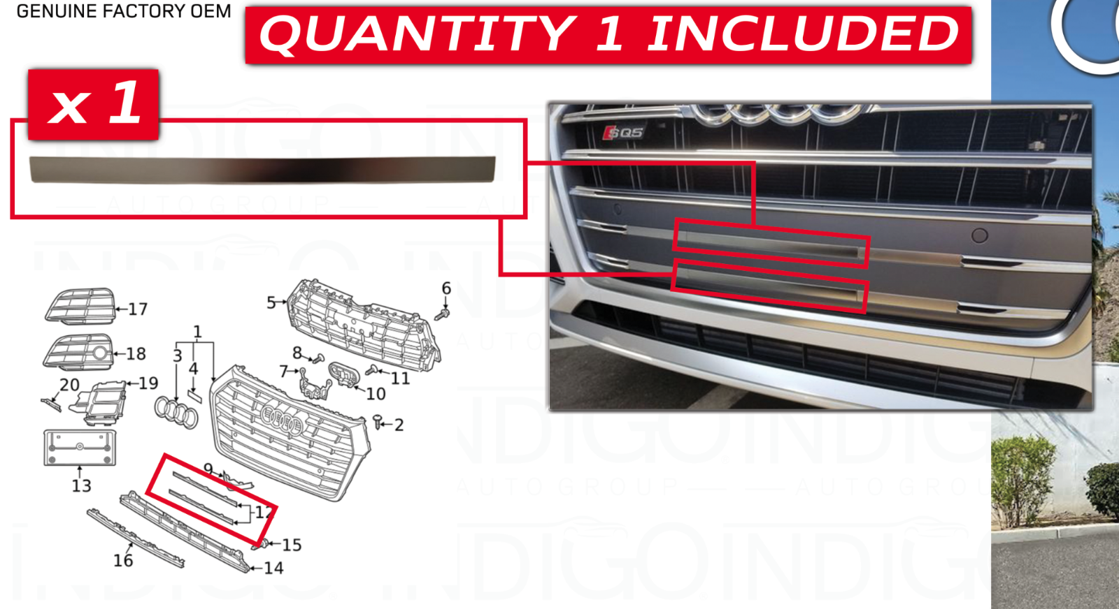 2018-2020 AUDI SQ5 Genuine Factory OEM Audi Trim Bezel 80A-853-441-E ...