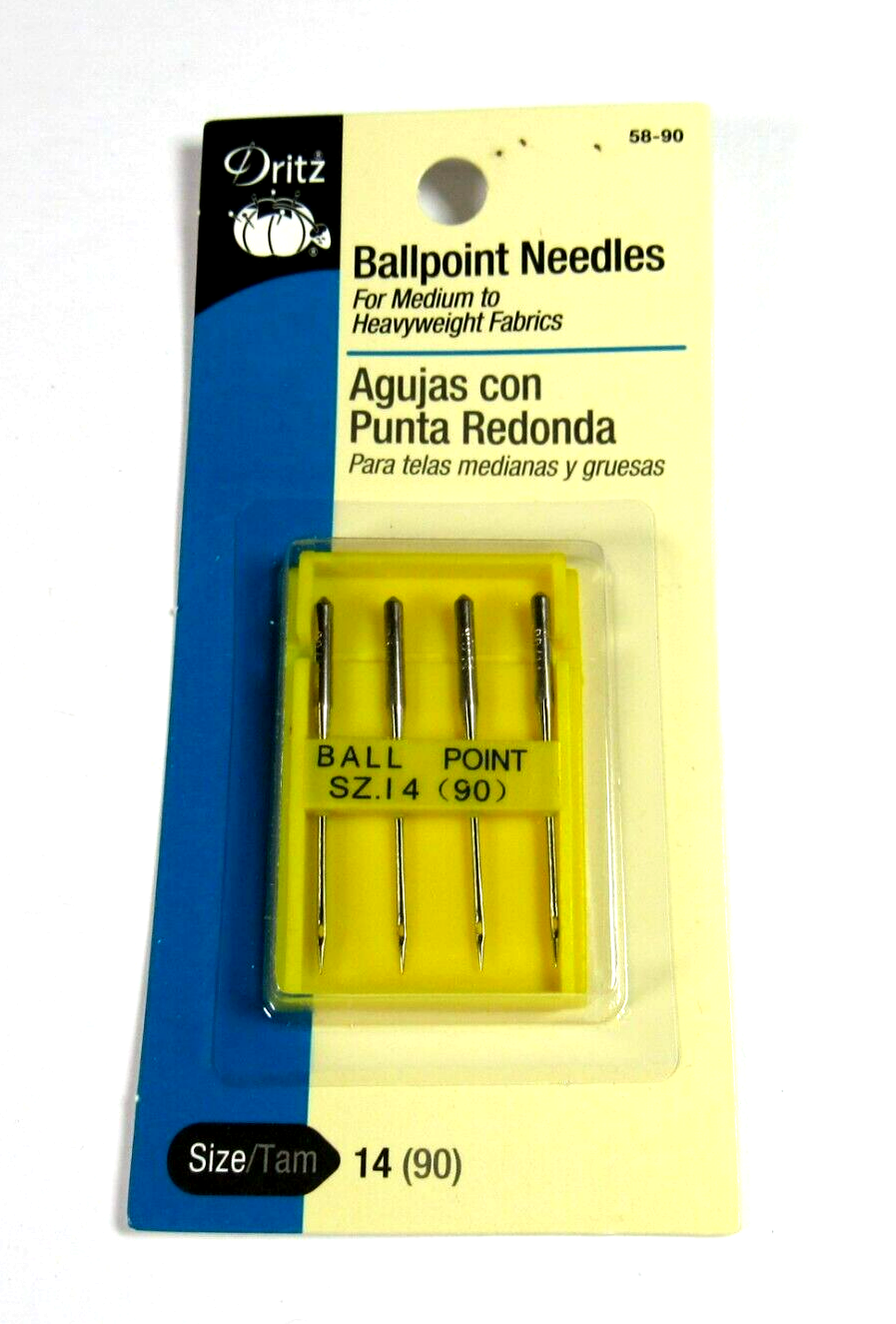 Ballpoint Needles Size 14 (90) Sewing Machine Needles Dritz Pack of 4 ...
