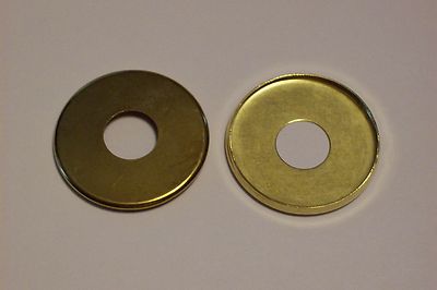 SET OF 2 BRASS PLATED 1 1/2" CHECK RINGS FOR 1/4IP LAMP PART NEW 54327J ...
