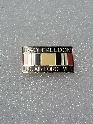 IRAQI FREEDOM U.S AIR FORCE VETERAN HAT LAPEL RIBBON PIN DUAL PRONG ...