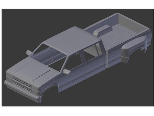 1/10 Scale 3d Printed 92 chevy dually long bed. Hard Body For Rc car ...