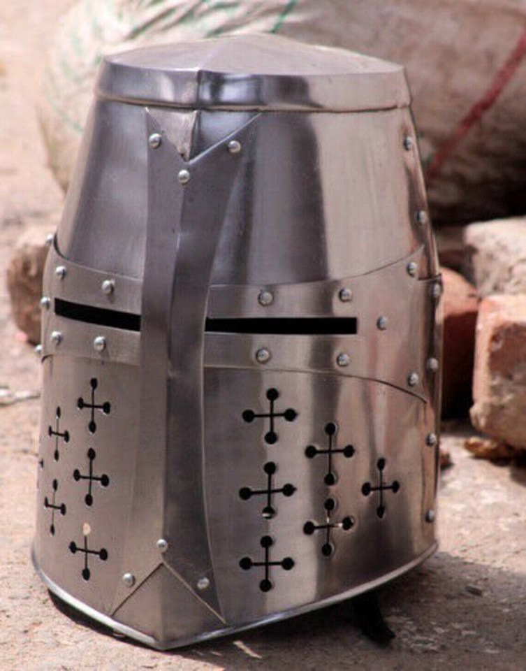 Templar Steel Crusader Helmet Knights Helmet | Wearable for Adults ...