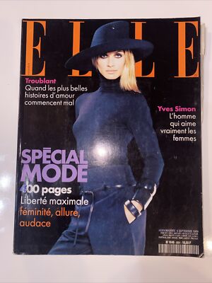Elle French Fashion Magazine September 6 1999 Yves Simon Bill Clinton ...