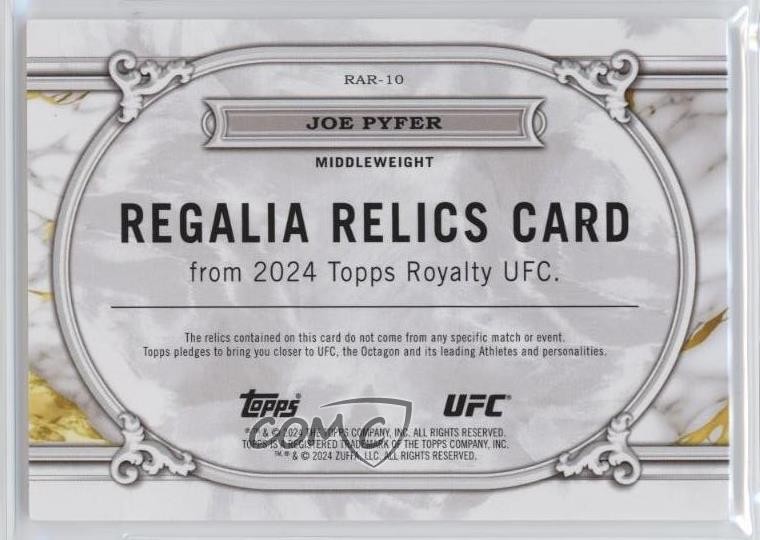 2024 Topps Royalty UFC Regalia Relics Blue /25 Joe Pyfer #RAR-10 | eBay