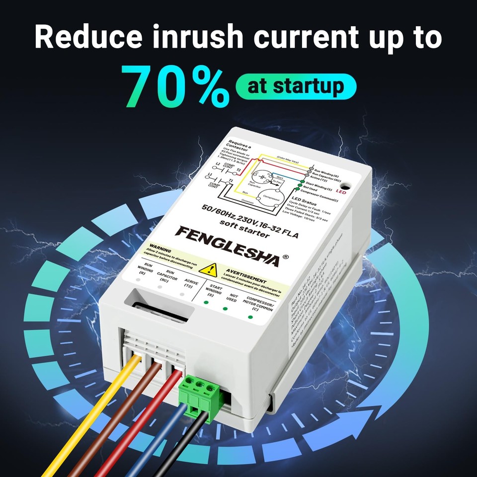 AC Soft Start Kit for Home Air Conditioner, Use for 4-7 Ton HVAC Air ...