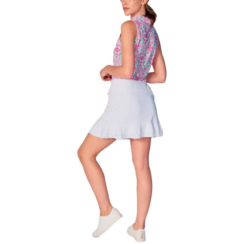 G Lifestyle Women Double Ruffle Golf Skirt White - SS25 NEW | eBay
