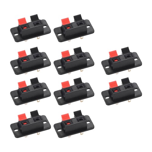10Pcs 2 Way Spring Speaker Terminal Clip Push Release Connector WP2-204 ...
