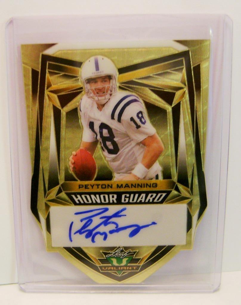 PEYTON MANNING 1/1 GOLD SUPERFRACTOR AUTO HONOR GUARD LEAF VALIANT ...