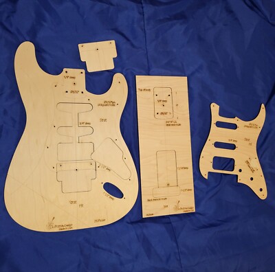 Custom Strat Style HSS Guitar Body Template 4strat Neck Orig Floyd Rose ...