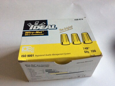 Ideal 30-074 Wire-Nut 74B Yellow (100 Pcs Per Box) | eBay