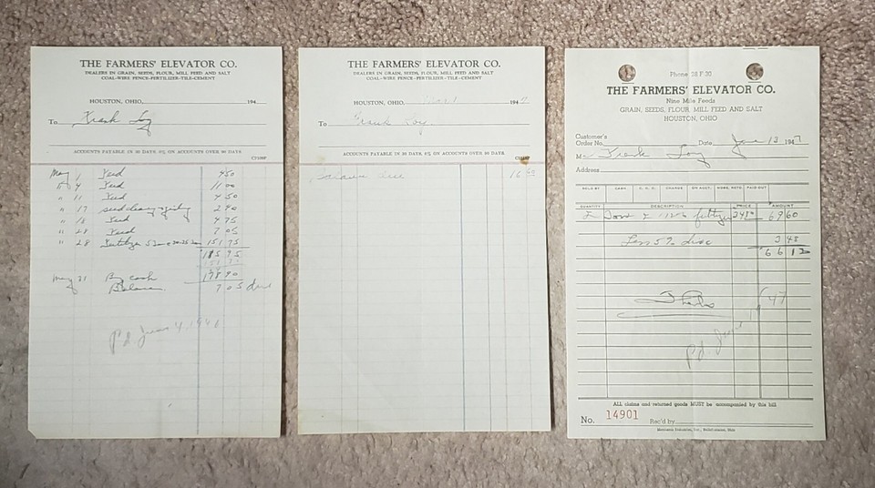 6 Houston, Ohio Paper Invoices - Letterheads near Sidney, Versailles | eBay