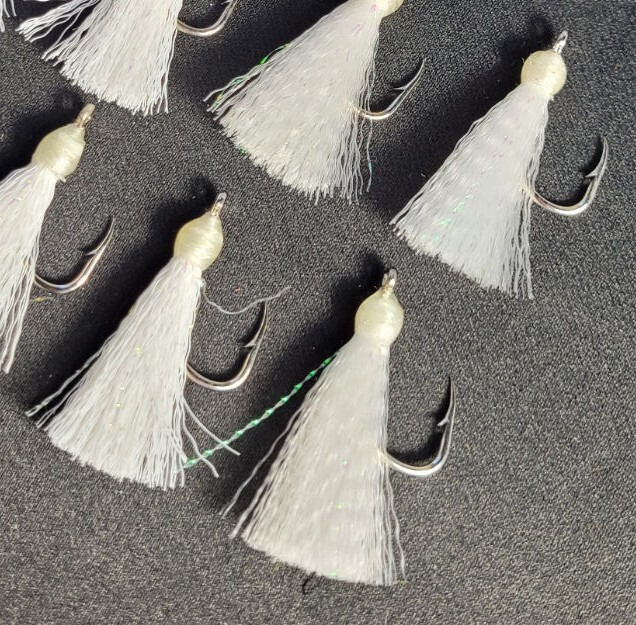 24 Crimped Nylon Pompano Jig Teasers: White | eBay