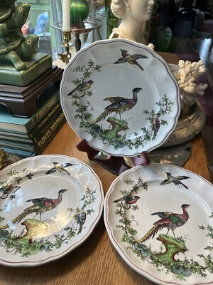 3 Antique Copeland SPODE CHELSEA BIRDS Plates 8 3/4” | eBay