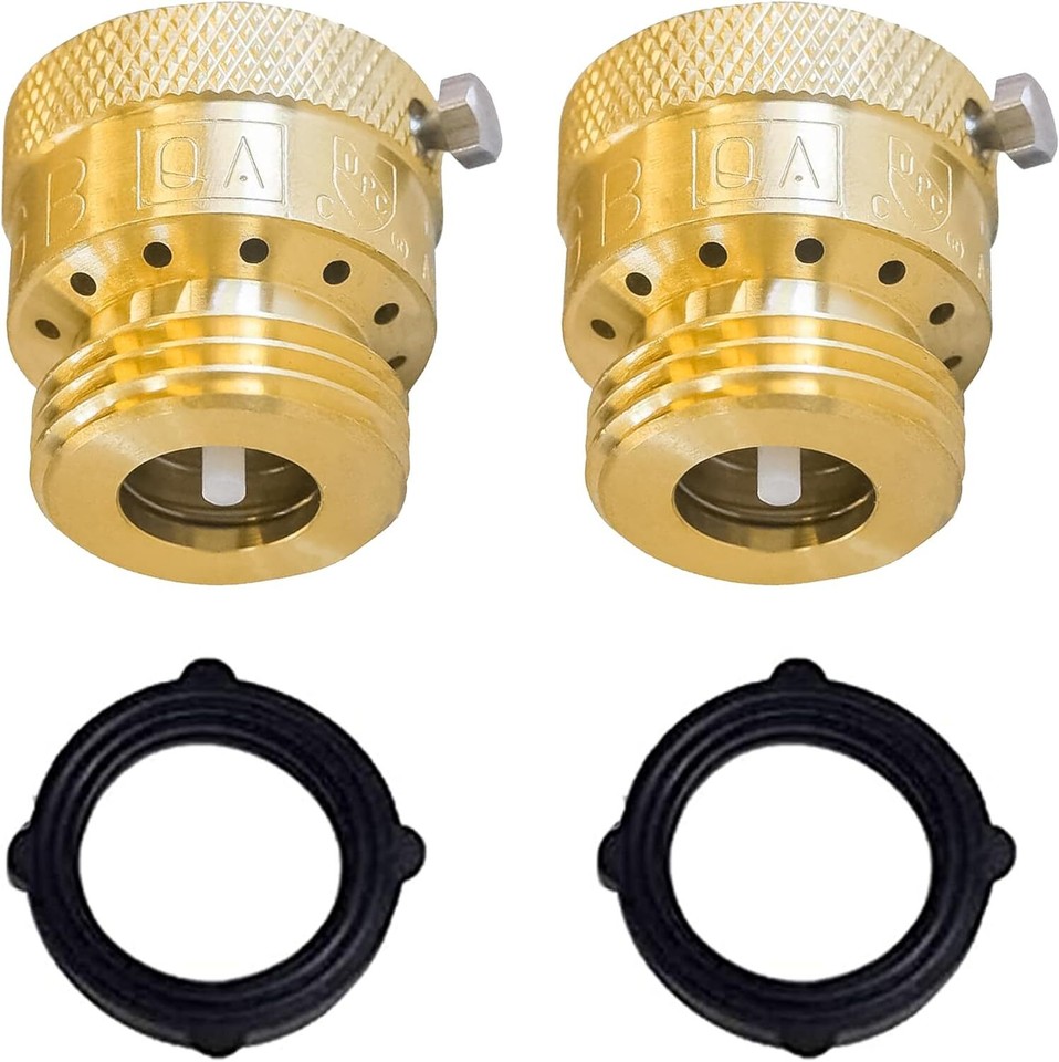 2 Pack Faucet Vacuum Breaker, 3/4 Inch Solid Brass Hose Bib Backflow ...