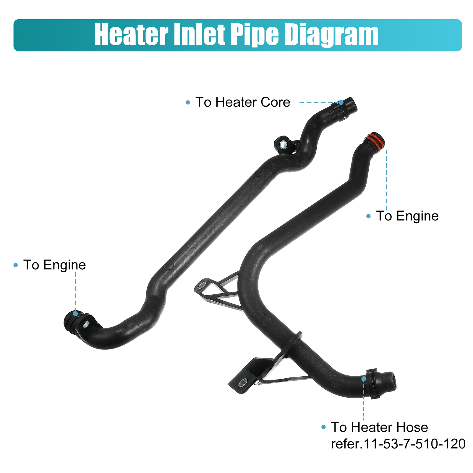 Water Engine Heater Inlet Coolant Pipe 11531705210 11537502000 for BMW ...