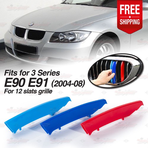 Fits BMW 3 Series E90 E91 2004-08 Kidney 12 BARS Grille M Sport 3 ...