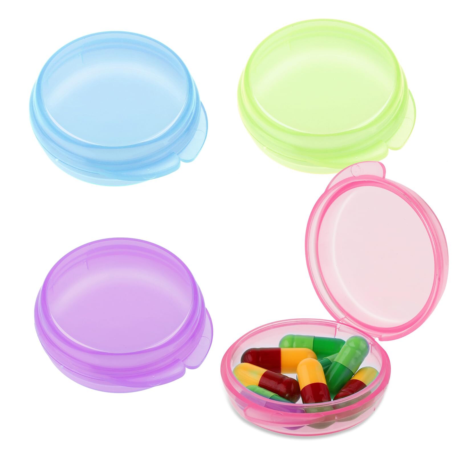 Small Pill Box 4 pcs,Cute Travel Pill Organizer Case Mini Tiny Clear ...