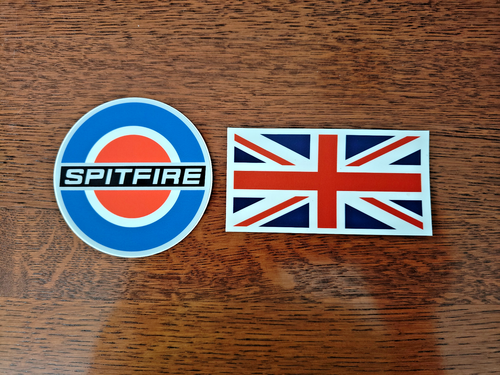 Triumph Spitfire 3" Roundel and Union Jack Stickers Vintage Bullseye ...