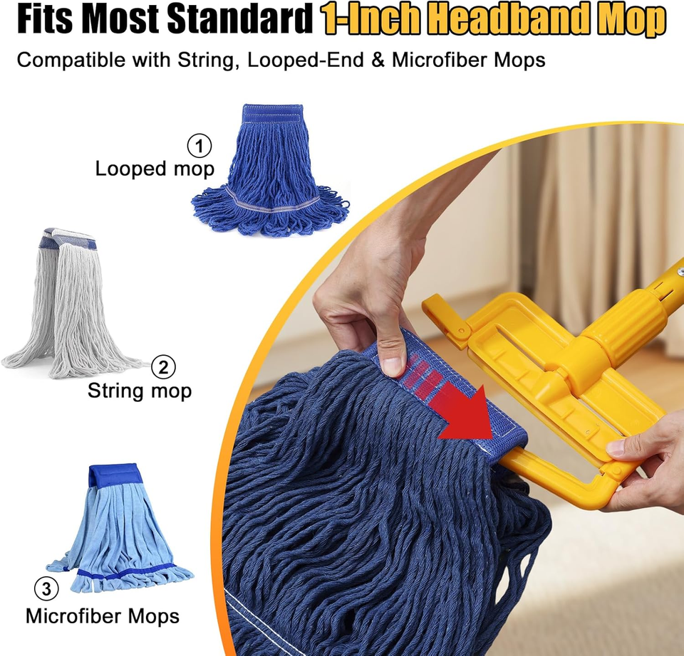 Commercial Mop Handle Replacement - 60" Heavy Duty Industrial Janitor ...