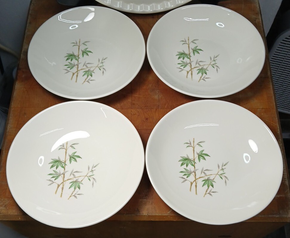 Vintage French Saxon China Set Of 4 Bamboo Salad Plates Made In U.S.A ...