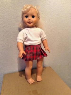 Vintage 1997 Beautiful Meritus 17" Blonde Blue Eyed Vinyl Cloth Doll | eBay