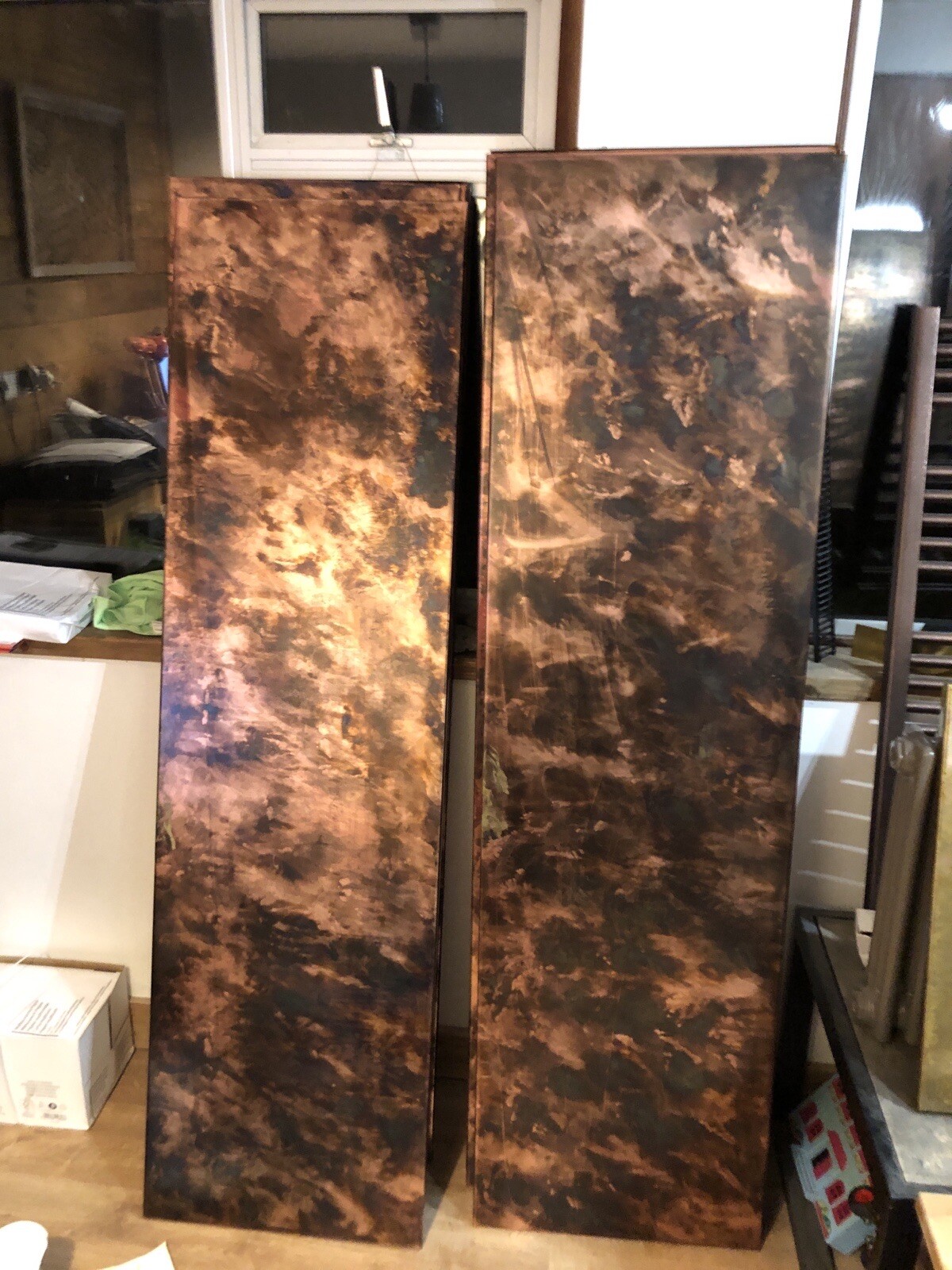 Vertical Distressed Copper Designer Radiator Made To Order 500/1800mm ...