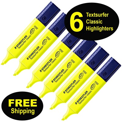Staedtler 364-1 Yellow Textsurfer Classic Highlighters, Pack of 6 | eBay