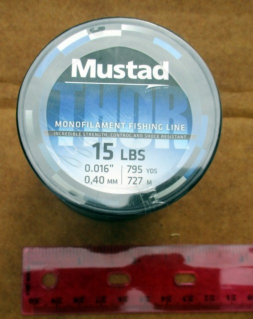 Mustad Thor Monofilament Fishing Line 15 Lbs 795 Yards Strong & Shock ...