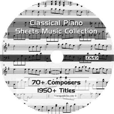 * CLASSICAL PIANO SHEET MUSIC COLLECTIONS * 70+ COMPOSERS 1950+ TITLES ...