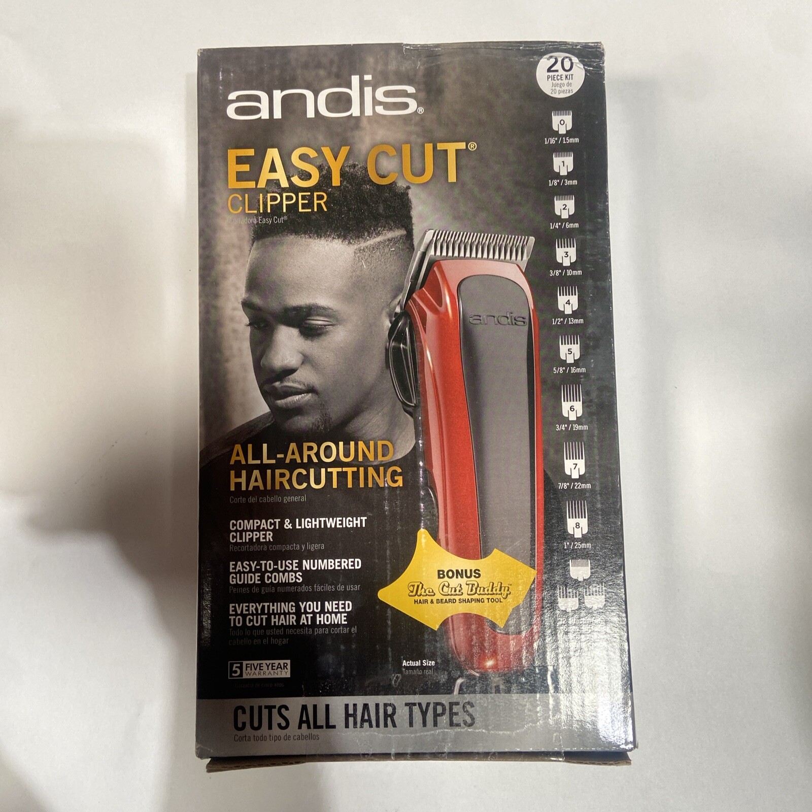 Andis Easy Cut Hair Cutting Clippers 20 PIECE KIT with Bonus The Cut ...