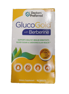 DOCTORS' PREFERRED GlucoGold with 500 mg of Berberine 90 Capsules exp ...