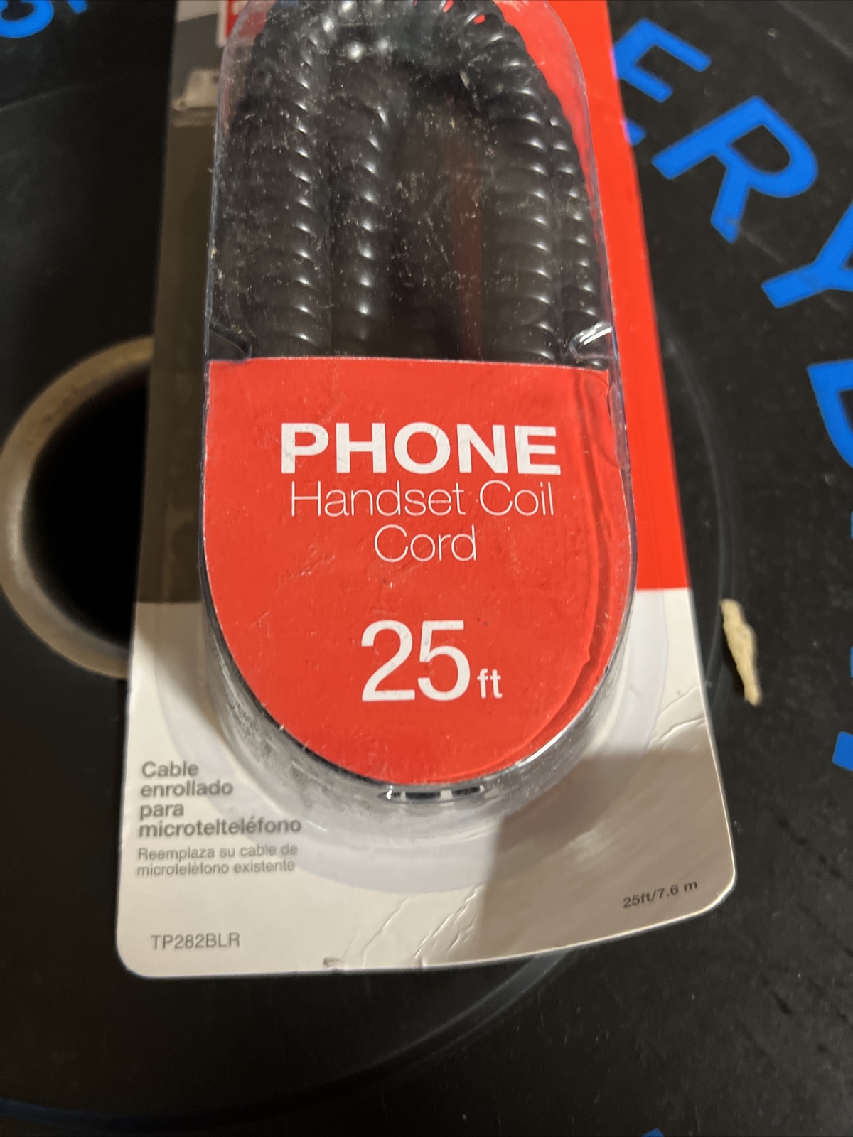 Generic Long Handset Cord Landline Phone Black 25 Ft Glossy Coil ...