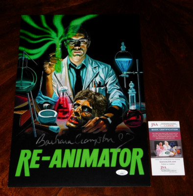 BARBARA CRAMPTON SIGNED RE-ANIMATOR 12X18 MOVIE POSTER HORROR JSA COA ...