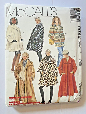 1990's McCall's Misses' Coat and Headband Pattern 5092 Size S UNCUT | eBay
